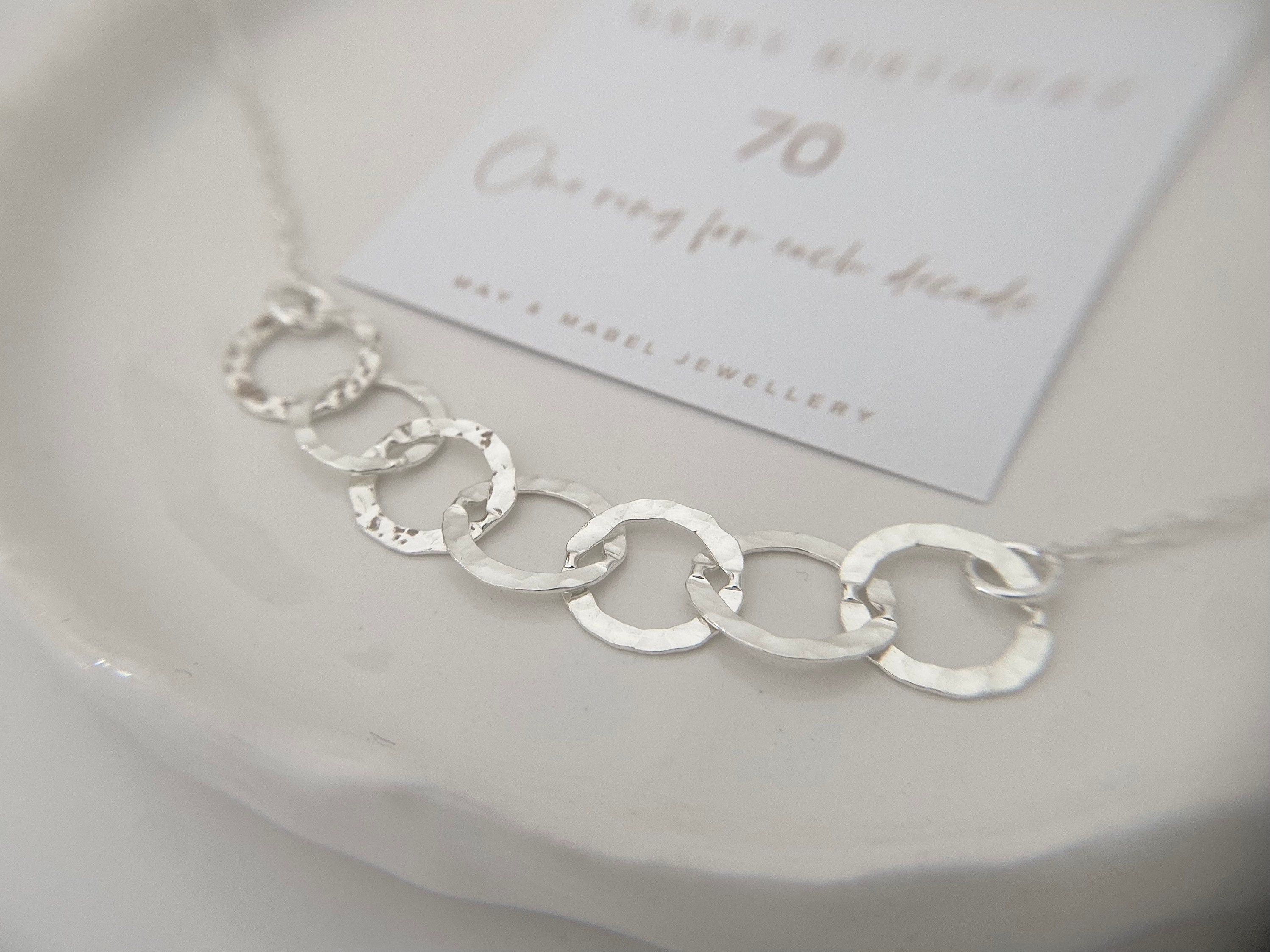70th Birthday Sterling Silver Interlinked Necklace – May & Mabel